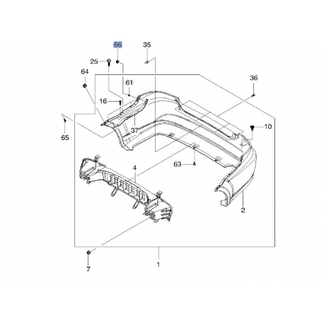 Гайка крепления кронштейна заднего бампера Авео, Лачетти GM. 94515341
