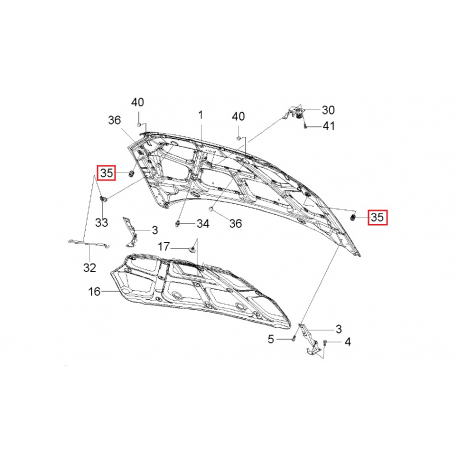 Отбойник капота нерегулируемый (на капот) Авео Круз Матиз Каптива C140 ...
